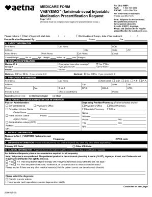 Fillable Online Aetna Rx OHIO MEDICARE FORM Vabysmo Farcimab Svoa