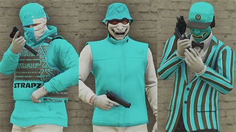 GTA V 5 Easy Tryhard Outfits Tutorial 169 Cyan Outfits 2024 YouTube
