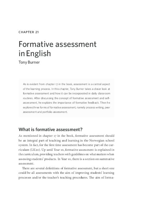 pdf formative assessment in english tony burner