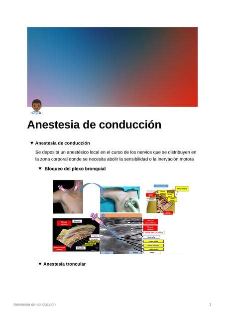 Anestesia de conducción ESPM MEDICINA uDocz