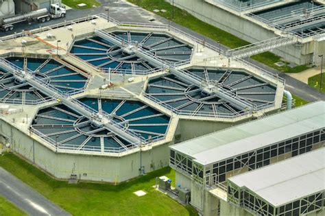 Premium Photo Aerial View Of Modern Water Cleaning Facility At Urban