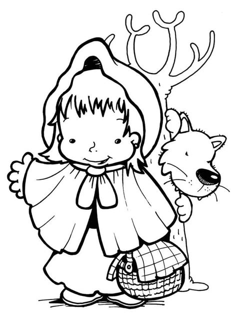 Coloriage Petit Chaperon Rouge télécharger et imprimer gratuit sur