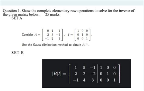 solved question 1 show the complete elementary row