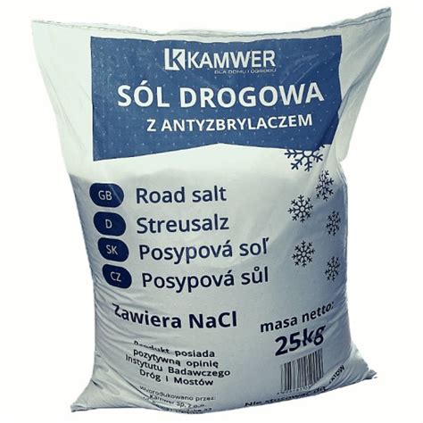 Sól drogowa z antyzbrylaczem 25kg na drogi chodniki 5905191050009