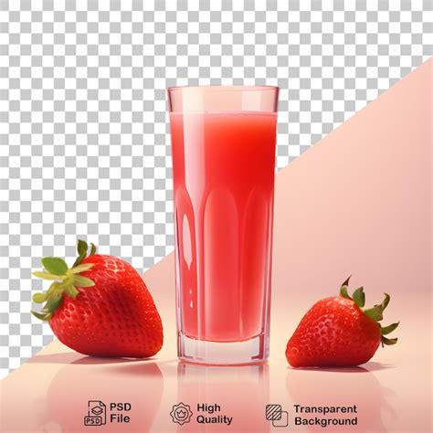 Vaso De Jugo De Fresa Aislado Sobre Un Fondo Transparente Incluye