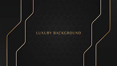Elegant Black Luxury Background Concept With Hexagon Dark Gold And