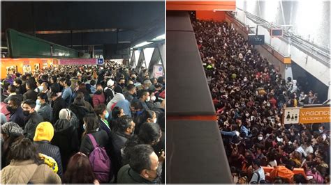 Las imágenes del caos en la Línea 7 del Metro CDMX por un retraso de