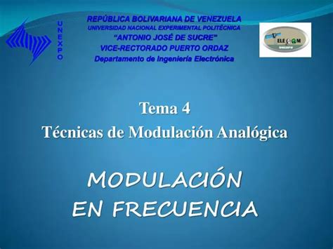 PPT Tema 4 Técnicas de Modulación Analógica MODULACIÓN EN FRECUENCIA