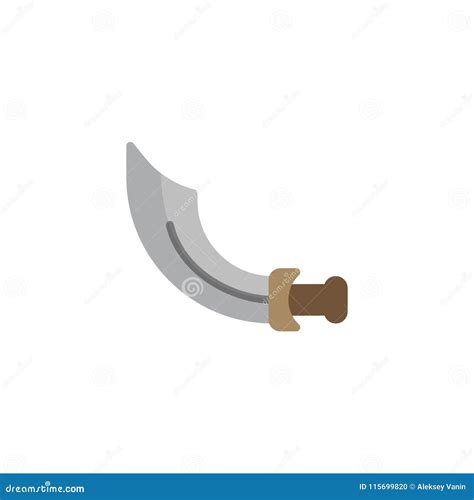 Pirate Sword Flat Icon Stock Vector Illustration Of Battle 115699820