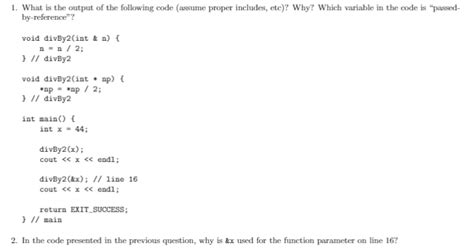 solved 1 what is the output of the following code assume