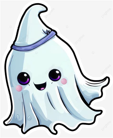 Cute Halloween Ghost Sticker Design Ghost Halloween Sticker PNG