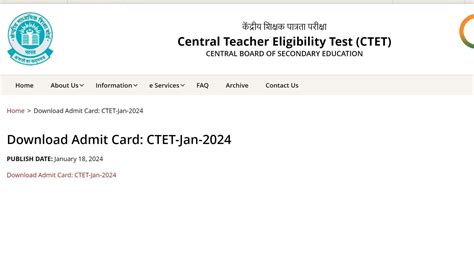 Cbse Ctet January Admit Cards Out On Ctet Nic In Steps To