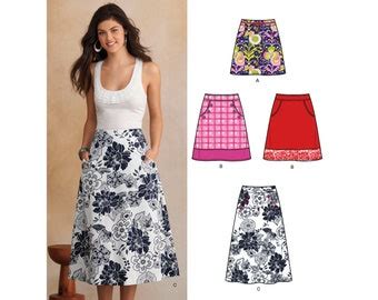 Easy Sewing Pattern For Womens Skirts Flared Skirt High Waisted Skirt
