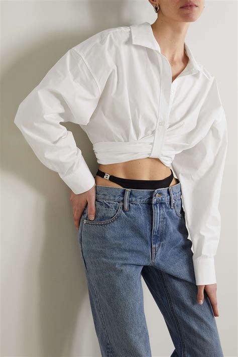 Western Tops Crop Dress T By Alexander Wang White Shirts Twist