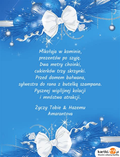 Tobie Hazemu Darmowe Kartki