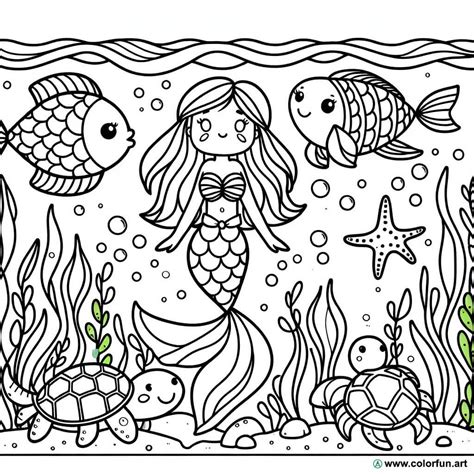 Coloriage Ariel la petite sirène et ses amis à Télécharger ou à