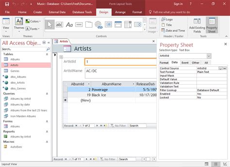 how to create a subform from a table in access 2016