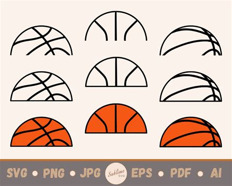 Half Basketball Svg Bundle For Cricut Silhouette Etsy