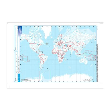 Mapa Planisferio político Rivadavia Oficio block de 20 mapas