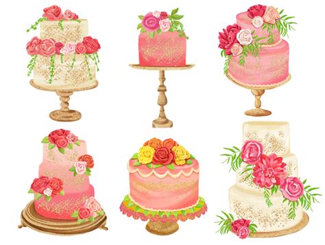 Cake Clip Art Bakery Cake Clipart Wedding Cake Party Etsy New Zealand