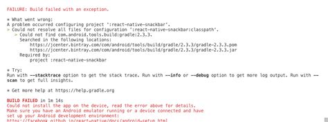 Build Failed Could Not Resolve All Files For Configuration React