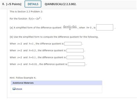solved function f x −2x2 implified form of the difference