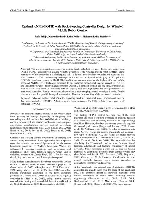 pdf optimal anfis fopid with back stepping contoller design for wheeled mobile robot control