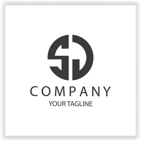 Premium Vector Sj Logo Monogram Simple And Modern Circle Black Colour