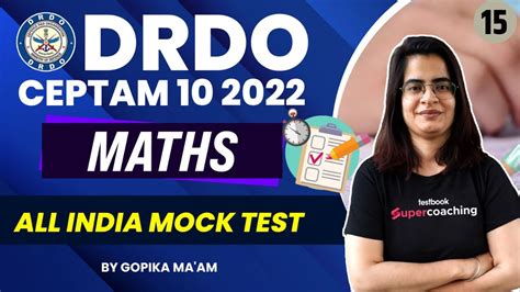 DRDO CEPTAM 10 Maths Classes 2022 All India Mock Test 15 DRDO