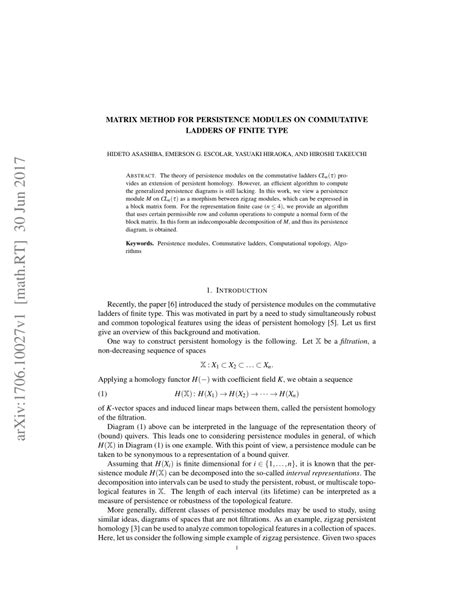 pdf matrix method for persistence modules on commutative ladders of finite type