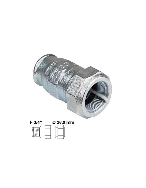 Raccord à compression pour tube acier Ø 26 9 mm femelle 3 4 GEBO