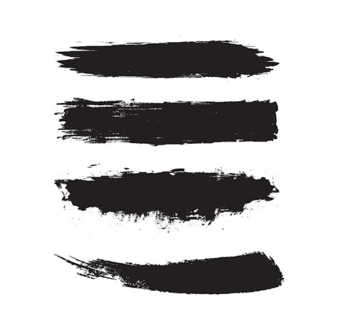 Conjunto De Trazos De Pincel Grunge Vector Premium