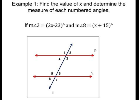 Example Find The Value Of X And Determine The Measure Of Each