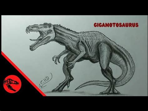 How To Draw A Giganotosaurus With Charcoal Pencils Step By Step