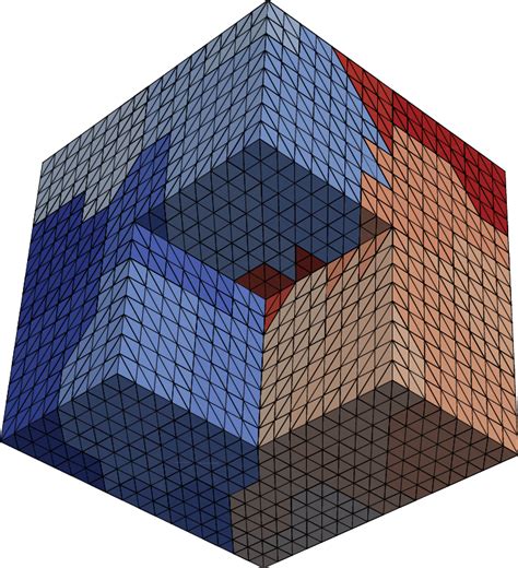 mesh for the fichera cube indicating partitioning from metis solve download scientific