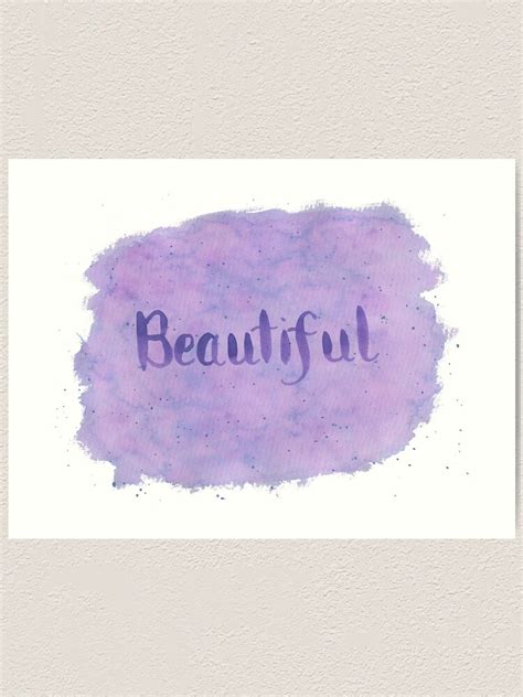 Beautiful Written In Purple Watercolor Brush Lettering On White Art