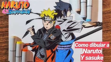 Como Dibujar A Naruto Y Sasuke Speed Drawing Naruto Shippuden Youtube
