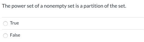 solved the power set of a nonempty set is a partition of the