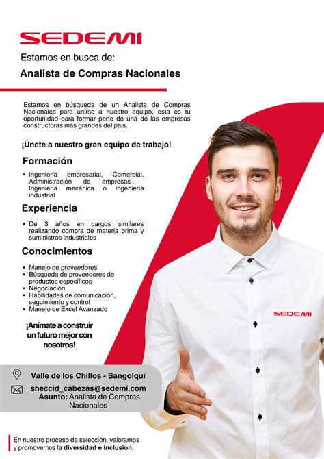 Nuevas Oportunidades De Empleo ANALISTA DE COMPRAS NACIONALES En Sedemi