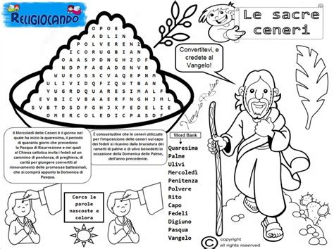 Le sacre ceneri Mercoledì delle ceneri Bambini bibbia L
