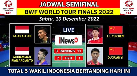 Jadwal Semifinal BWF World Tour Final 2022 Hari Ini Live INEWS TV 5