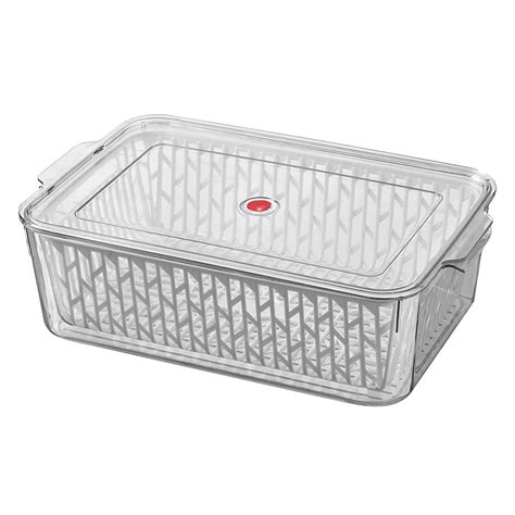 Bingli Refrigerator Storage Box Vegetable And Fruit Draining Fresh Keeping Box Food Grade Sealed