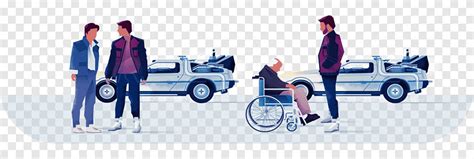 Back To The Future Marty McFly Dr Emmett Brown Illustration DeLorean