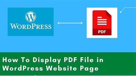 How To Add PDF Viewer In WordPress Display PDF File In WordPress