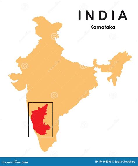 Karnataka In India Map Karnataka Map Vector Illustration Editorial