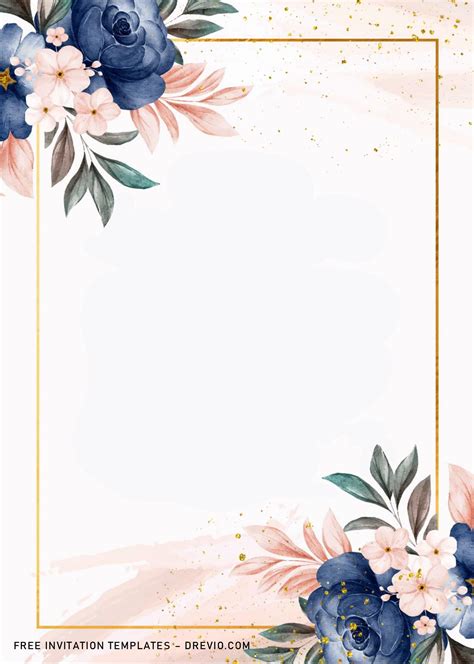 Minimalist Floral Birthday Invitation Templates In Floral