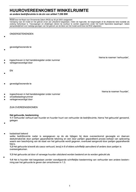 Voorbeeld Brief Opzeggen Huur Bedrijfspand