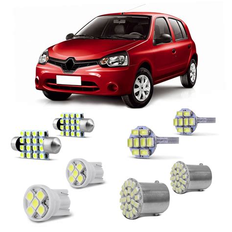 Kit Lâmpadas LED Pingo e Torpedo Renault Clio 1999 a 2016 Farolete
