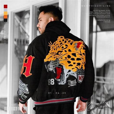 Jual Varsity Jacket Memphisorigins Memphis Leopard Hockey Homerun