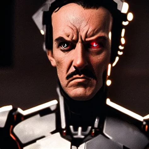 Movie Still Of A Villain Cyborg Facial Expression Stable Diffusion